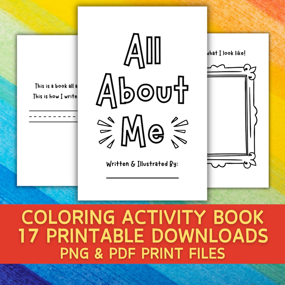 Kids All About Me Coloring Activity Book - Etsy