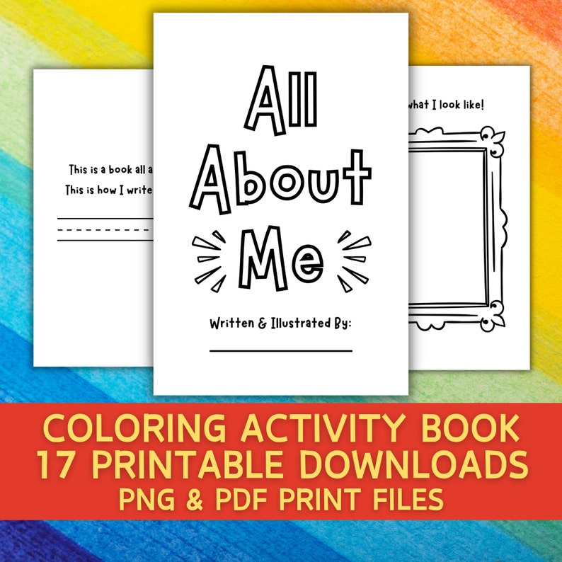 Kids All About Me Coloring Activity Book - Etsy