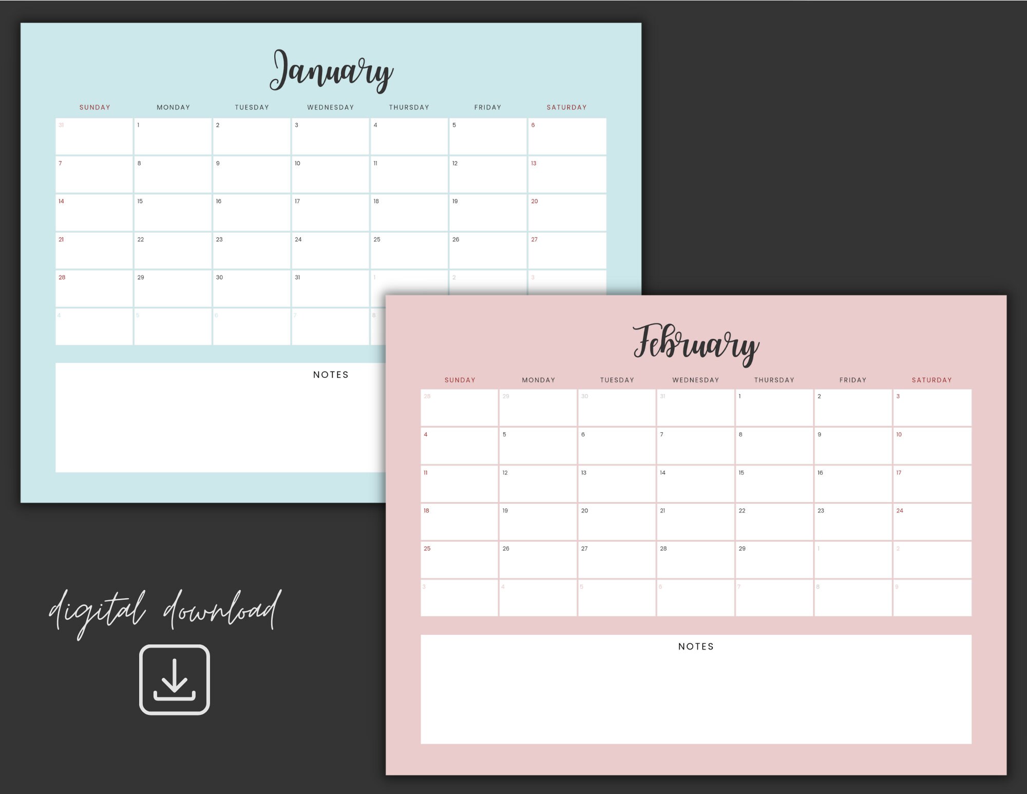 2024 Calendar and Weekly Planner - Etsy
