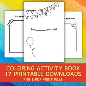 Kids All About Me Coloring Activity Book - Etsy