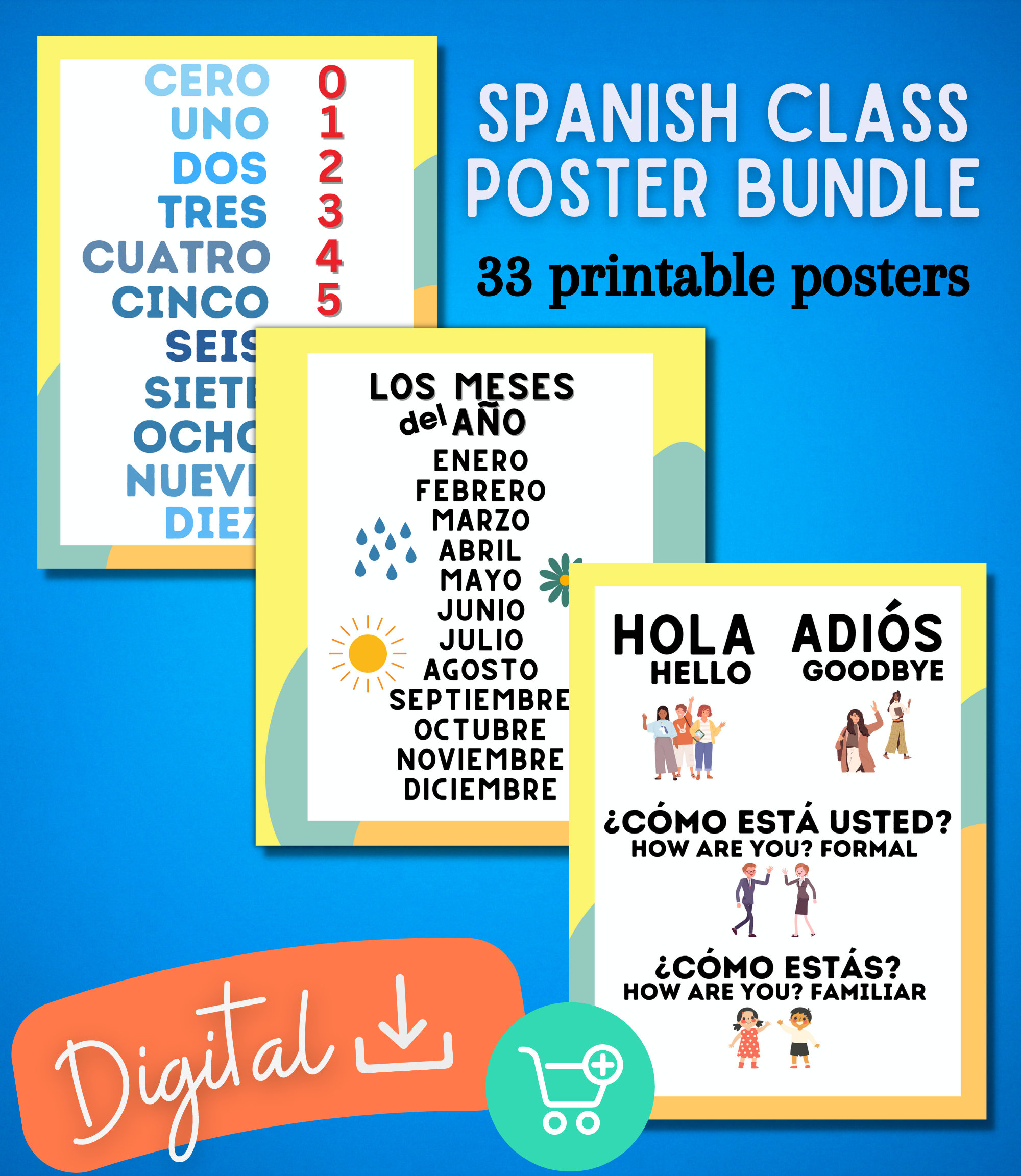 Spanish Class Poster Bundle DIGITAL DOWNLOADS - Etsy