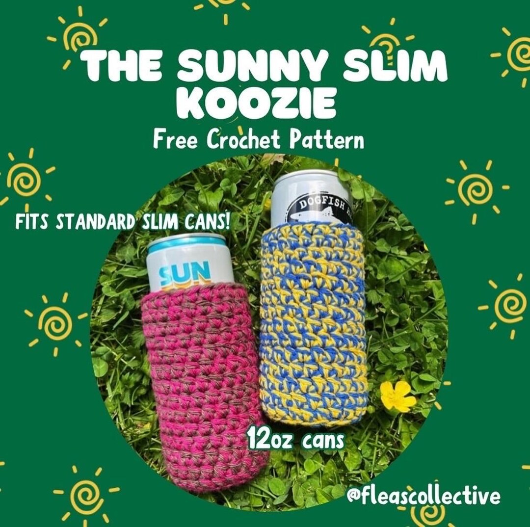 Slim Can Crochet Koozie Pattern, Slim Can Crochet Koozie, Can Koozie ...