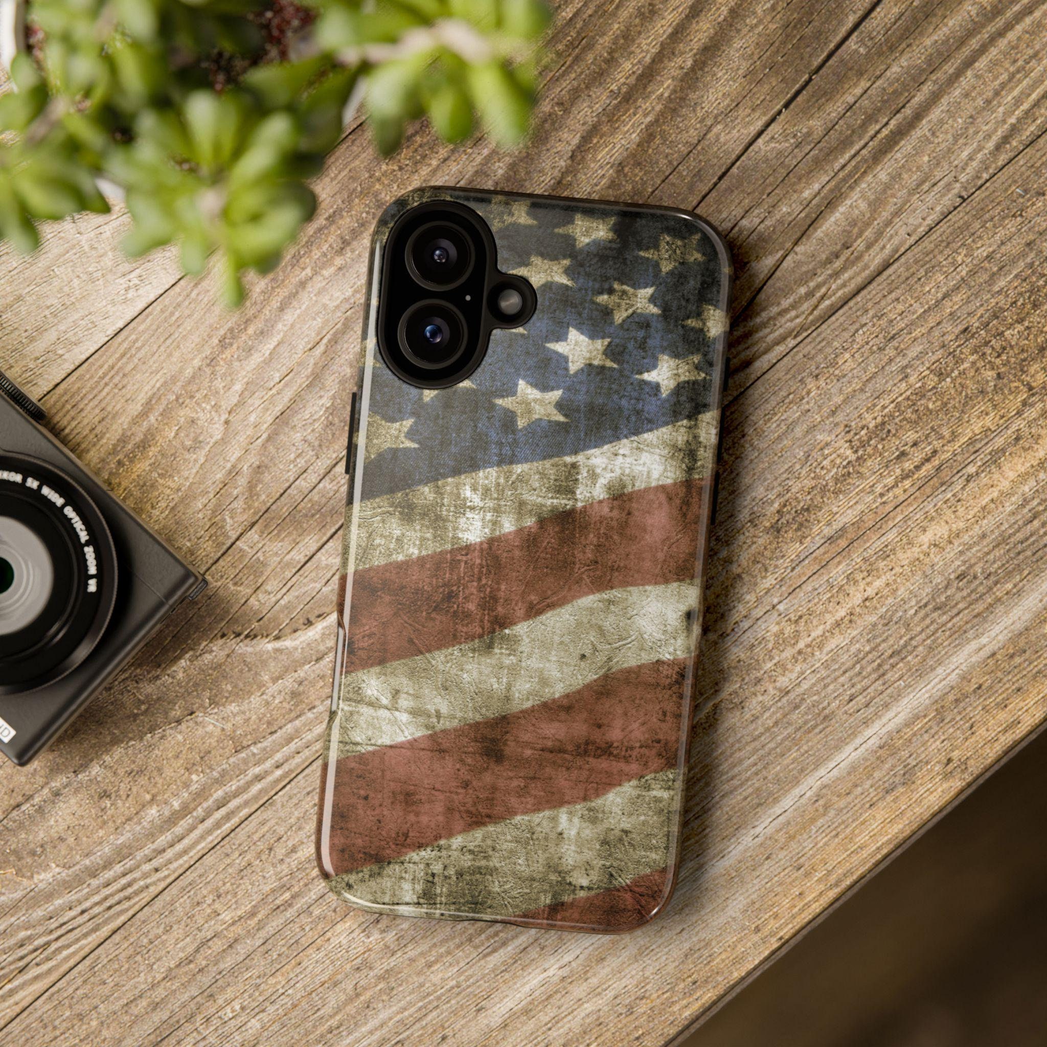 Grunge American Flag Phone Case, Compatible With Iphones 16 15 14 13 12 ...