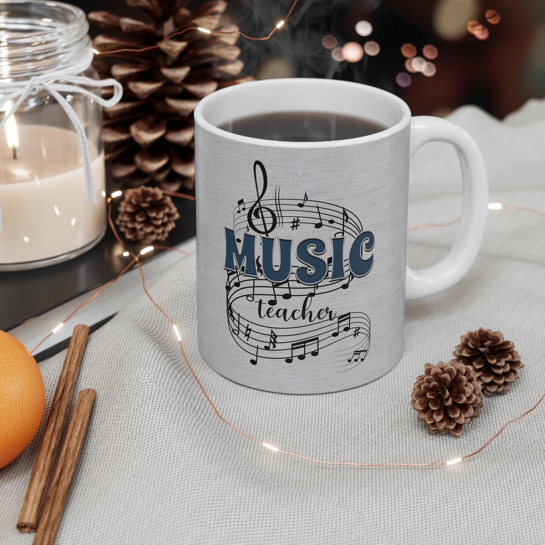 Musical Notes Coffee Mug, Gift for Music Teachers, Music Lover's Cup ...