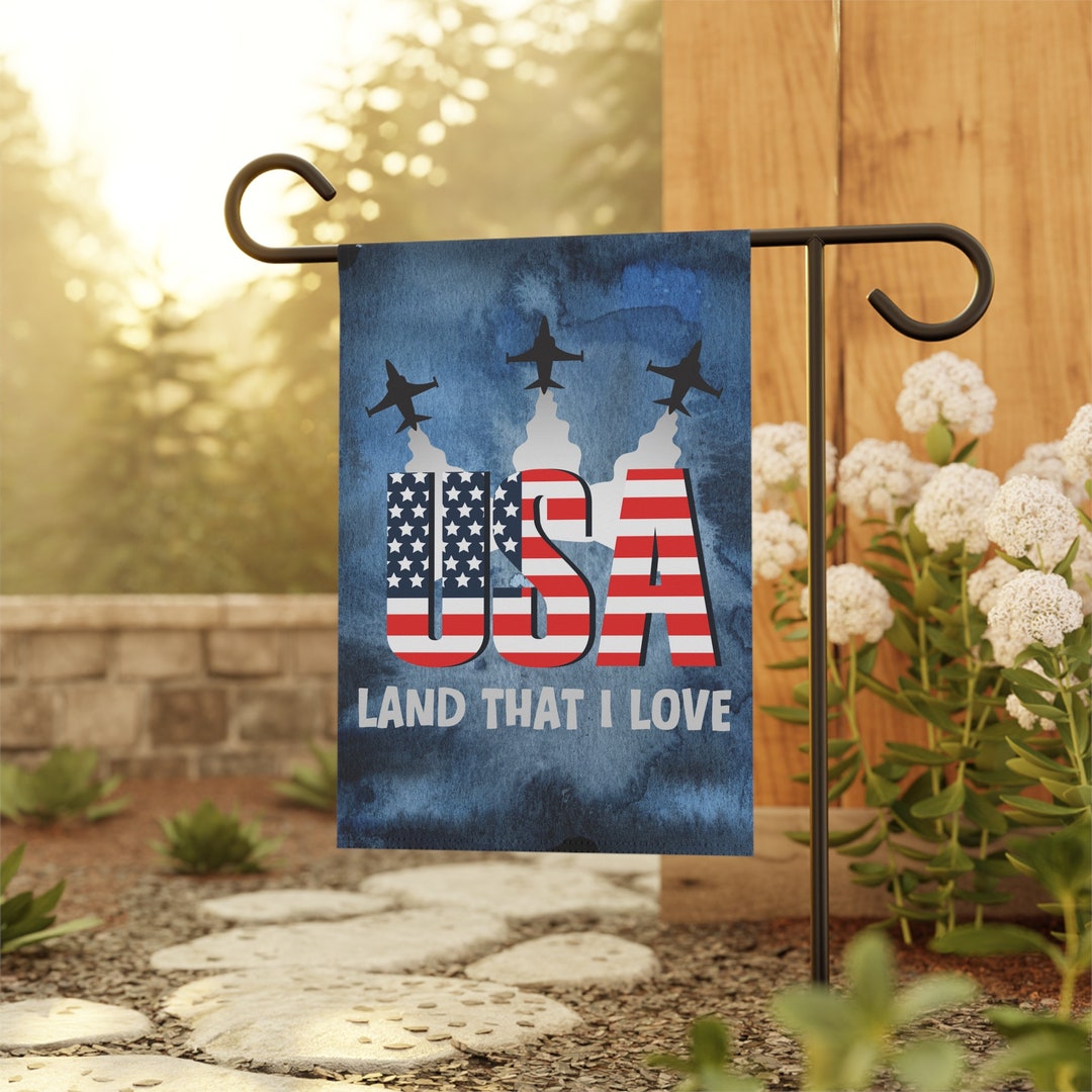 USA Land That I Love Garden & House Banner, Patriotic Garden Flag, July ...