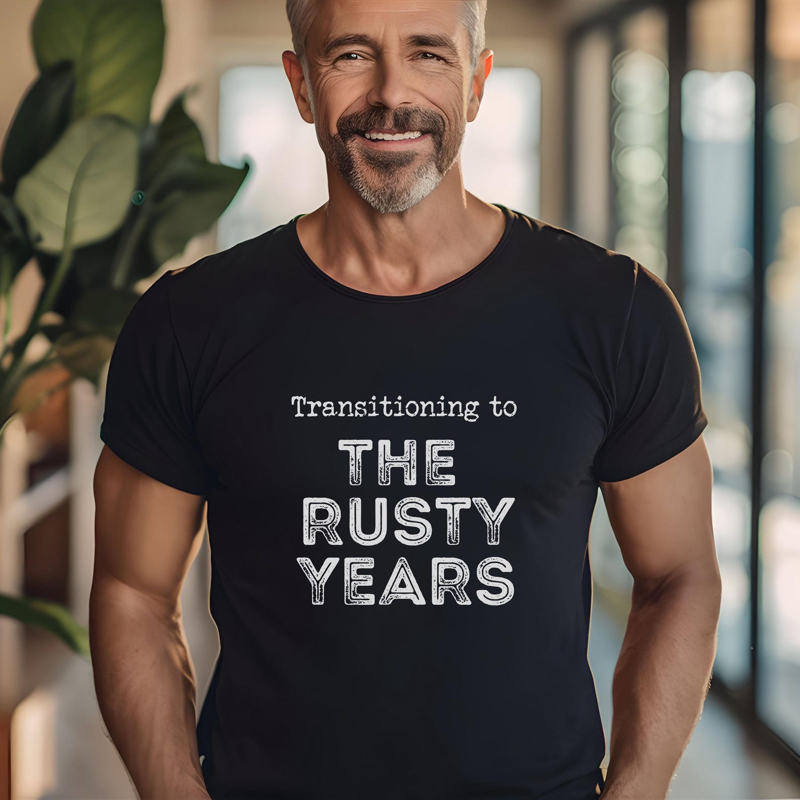 Transitioning to the Rusty Years Tee, Funny Senior Citizen Shirt, Age ...