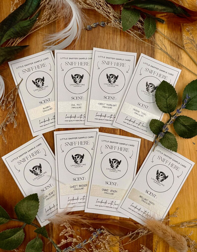 Masculine Sniff Sample Cards - Etsy