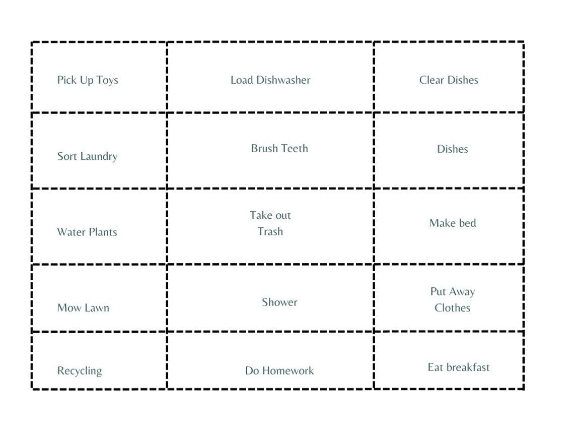 Kids Editable Chore Chart, Kids Daily Responsibilities Chart, Printable ...
