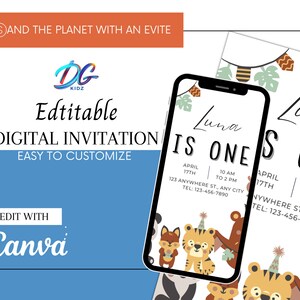 Forest Friends Birthday Party Digital Invitation Template, Editable ...