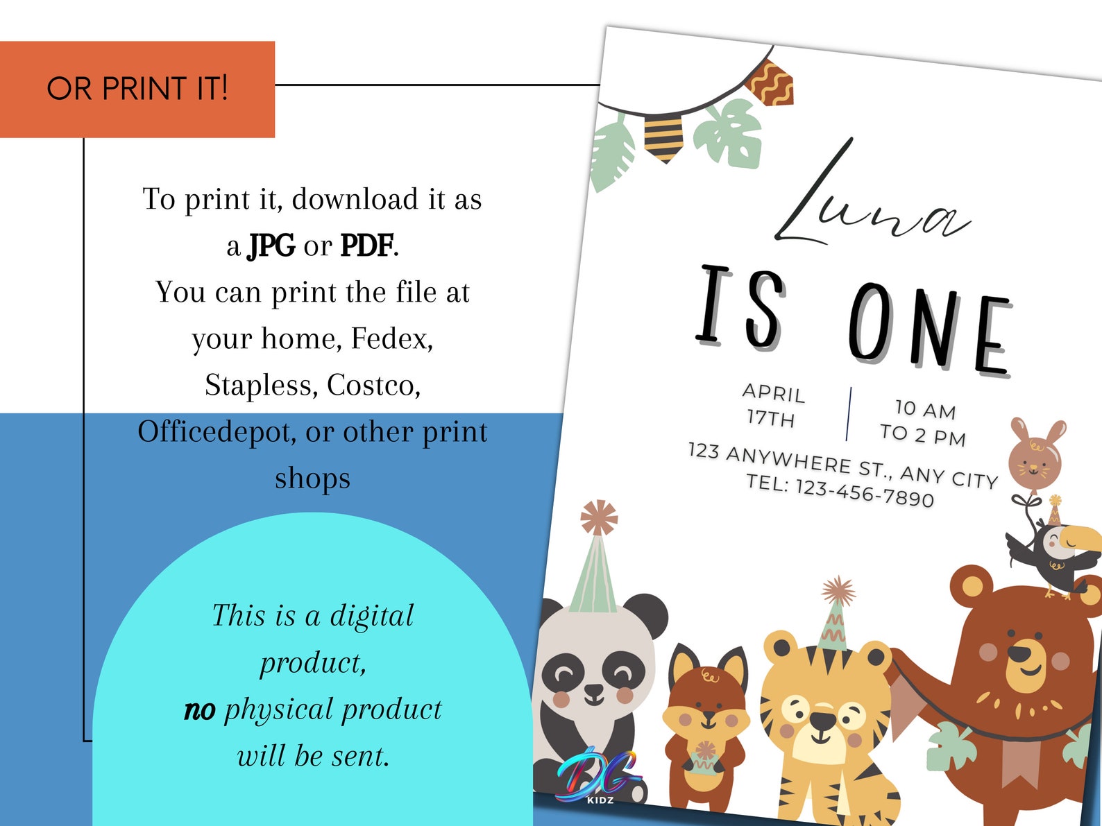 Forest Friends Birthday Party Digital Invitation Template, Editable ...