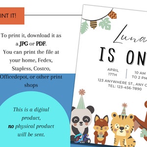 Forest Friends Birthday Party Digital Invitation Template, Editable ...