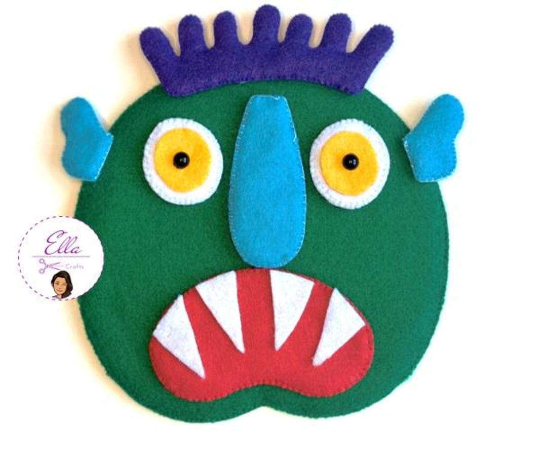 Go Away Big Green Monster Felt Face PDF Pattern – Story Playset for ...