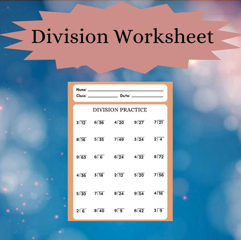 Printable Division Skills, Printable Division Practice, 3rd Grade ...