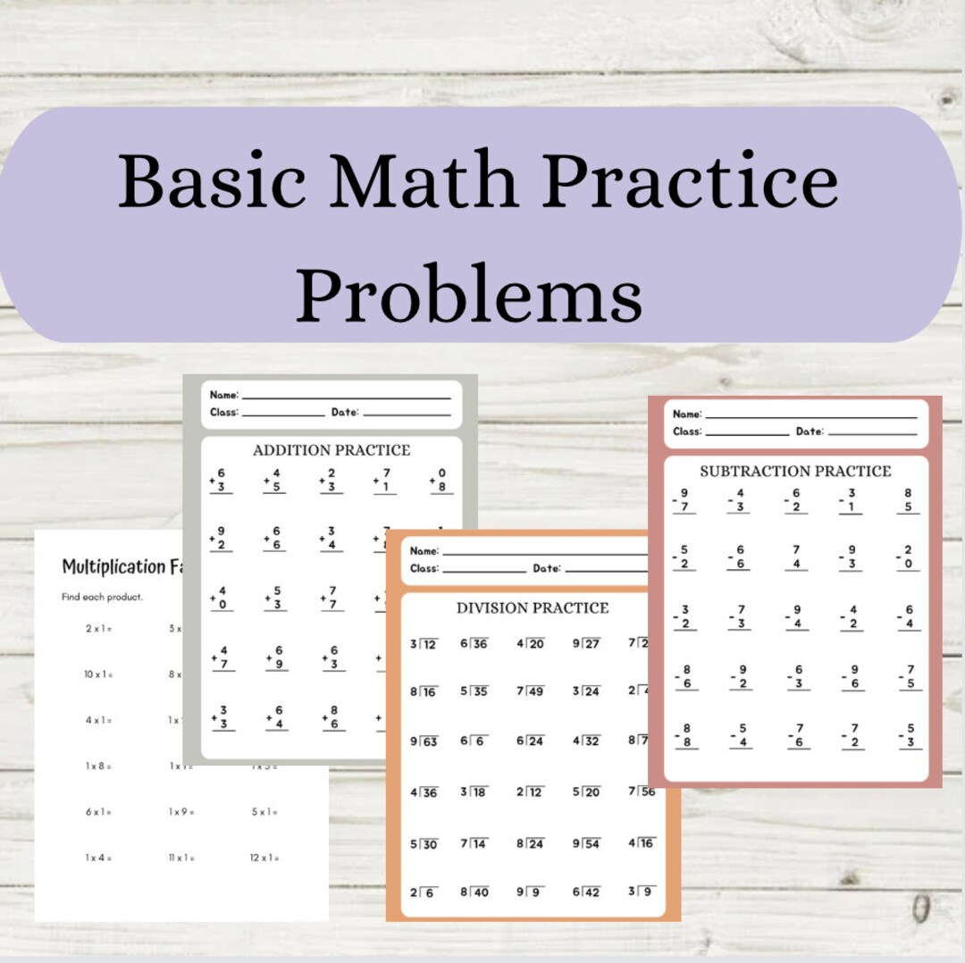 Printable Math Worksheets, Basic Math Practice, 2nd and 3rd Grade Math ...