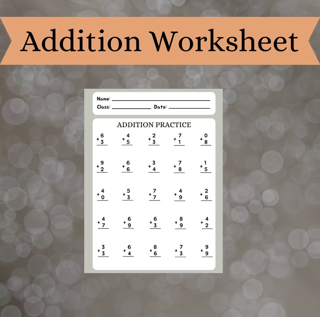 Printable Addition Practice, Printable Addition Drills, Addition Skills ...