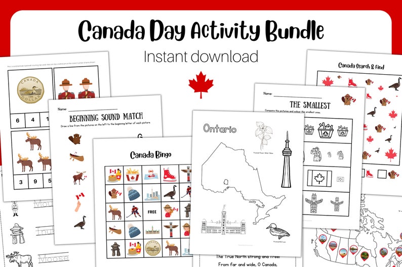 Canada Day Activity Bundle | Preschool | Printable | Unit Study - Etsy