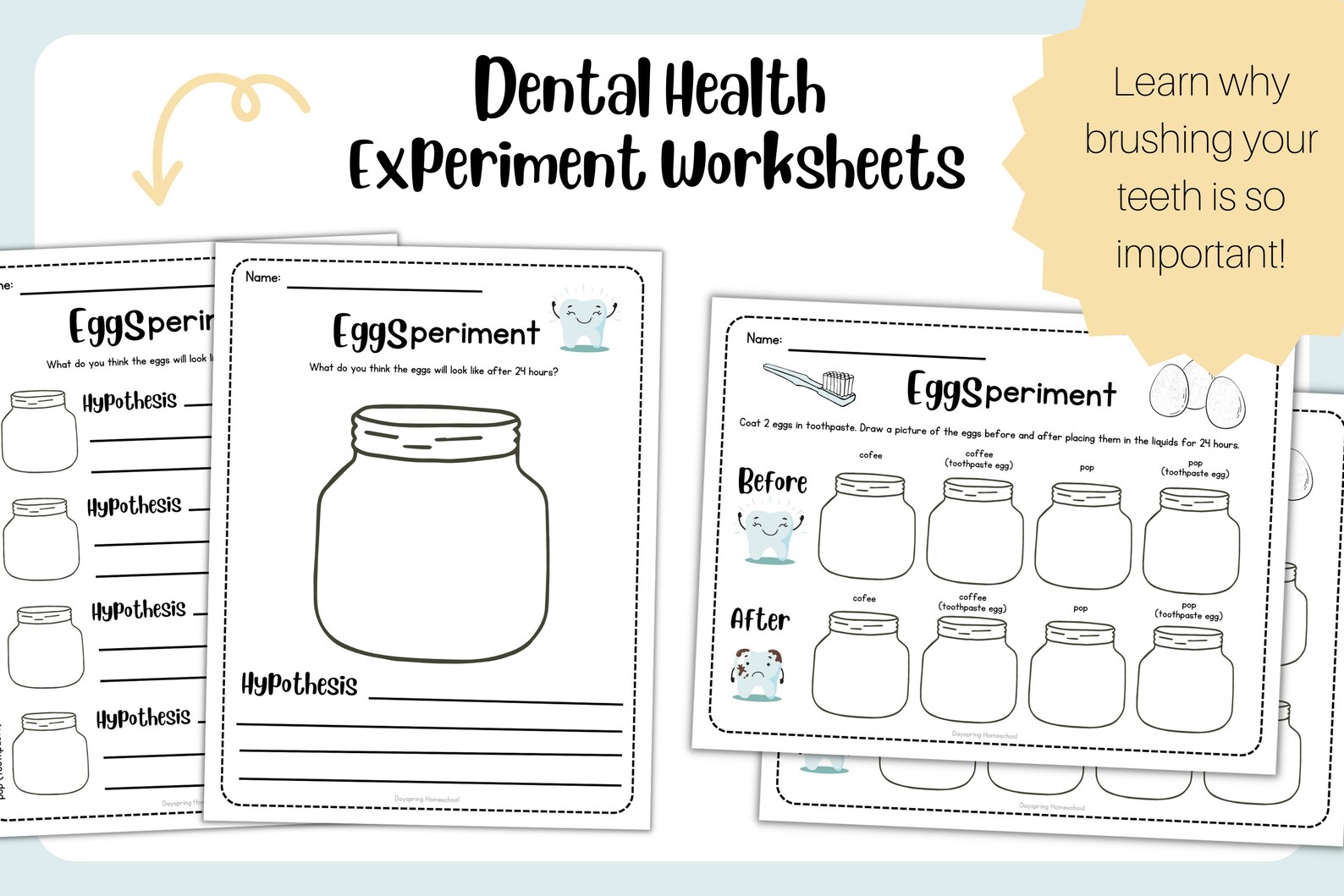 Preschool Dental Health Pack | Printable Worksheets | Homeschool ...