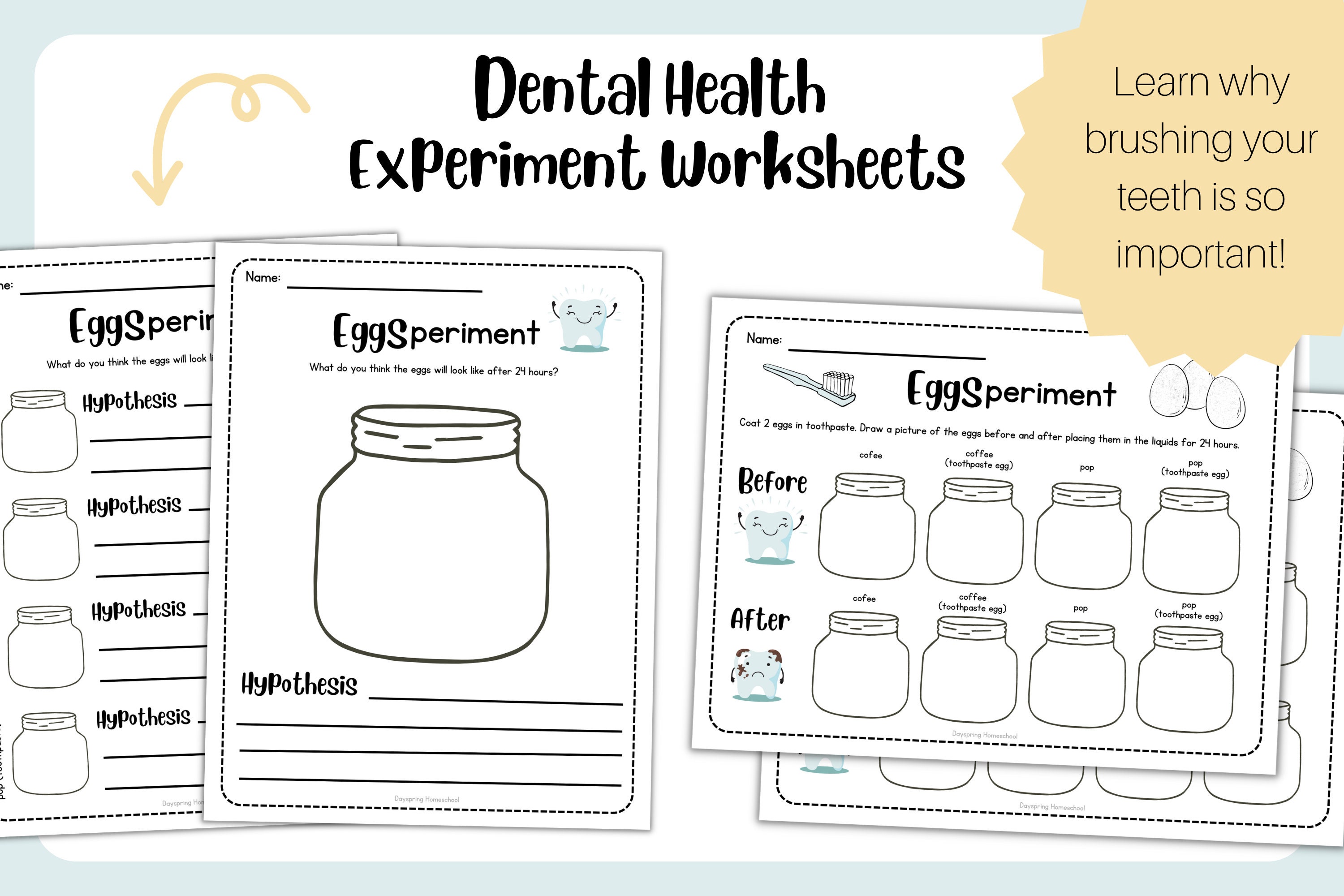 Preschool Dental Health Pack | Printable Worksheets | Homeschool ...