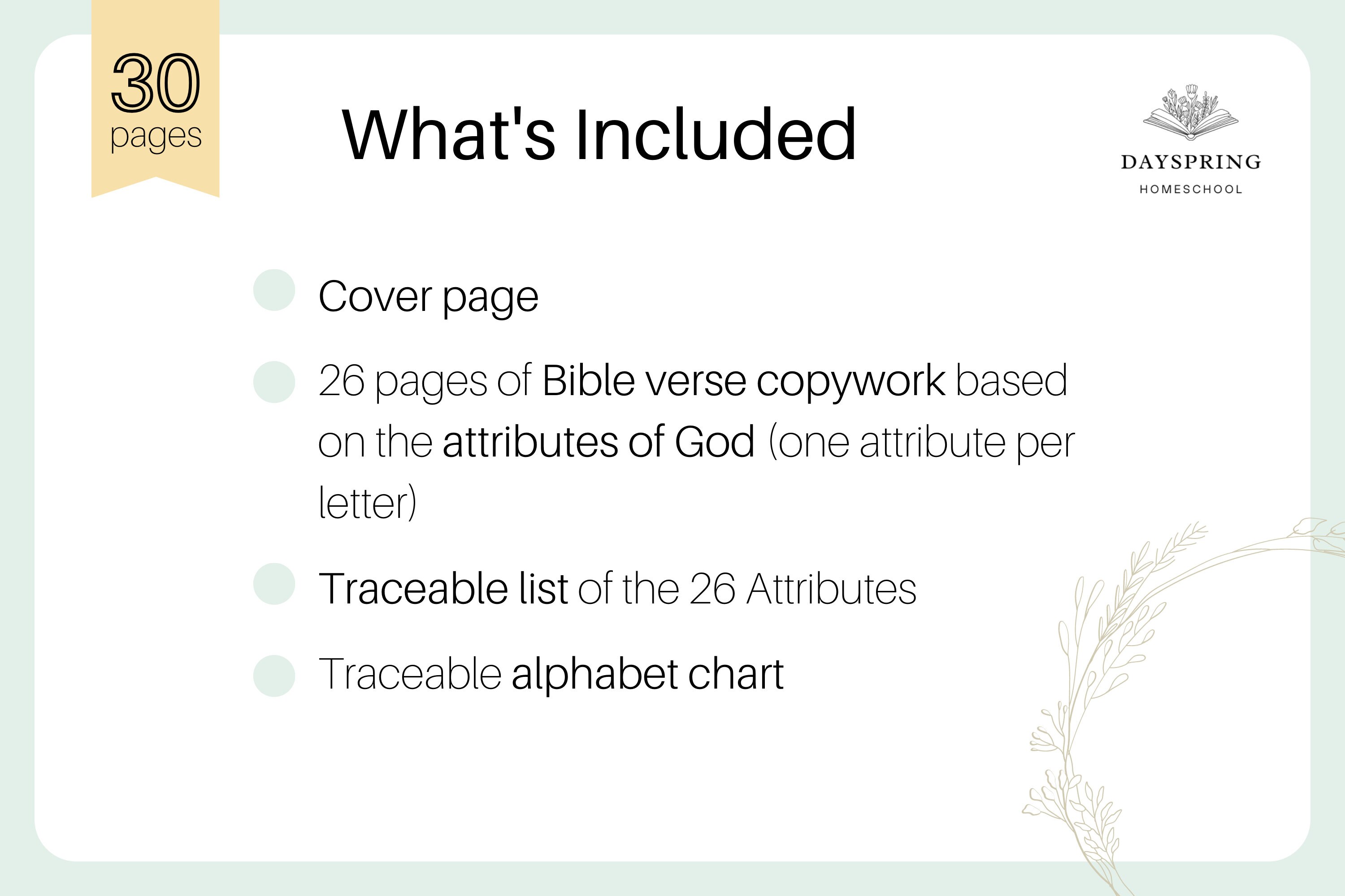 Scripture Copywork | ABC Attributes of God | Handwriting Practice ...