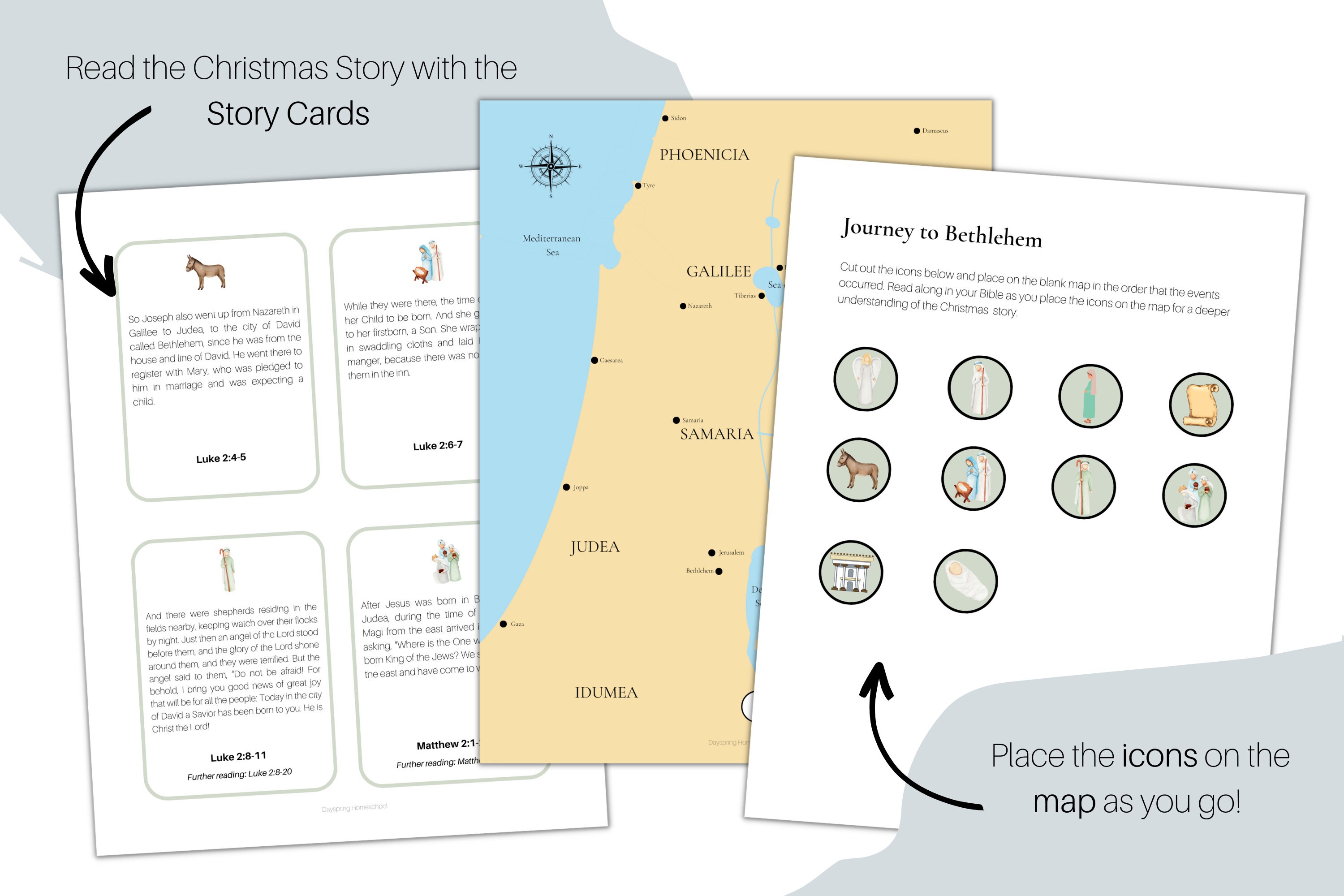 Journey to Bethlehem Christmas Map and Activity Bundle | Printable ...