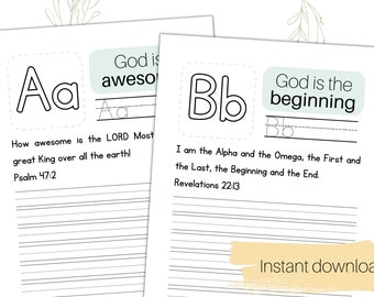Printable A to Z Cursive Bible Verse Tracing Worksheets, Cursive ...