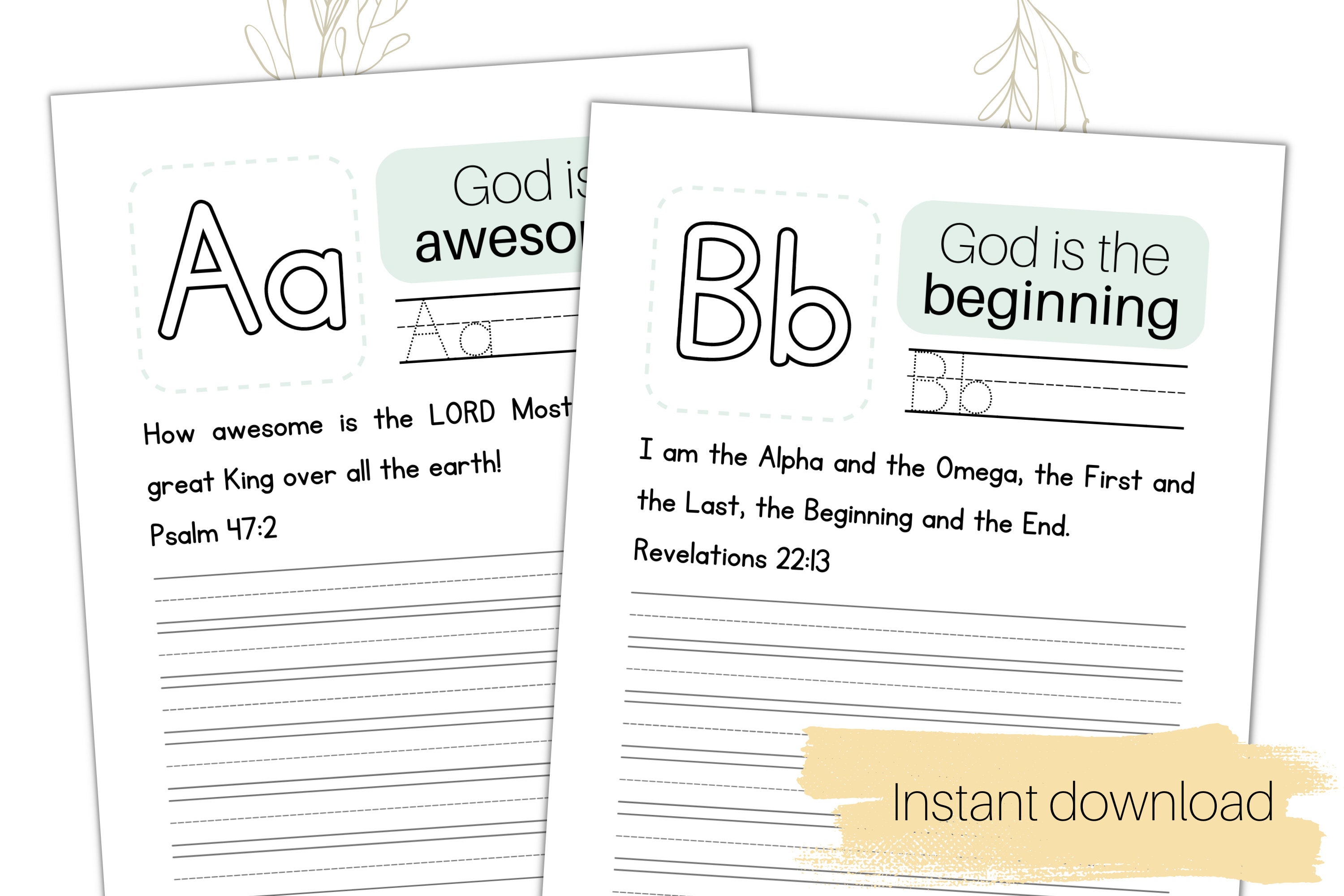 Scripture Copywork | ABC Attributes of God | Handwriting Practice ...