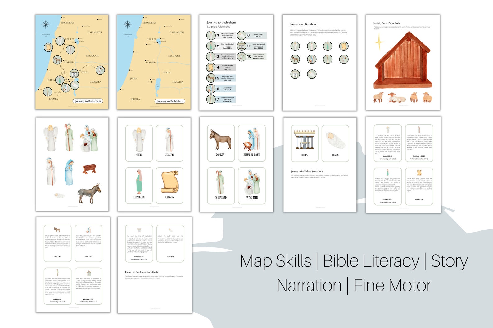 Journey to Bethlehem Christmas Map and Activity Bundle | Printable ...