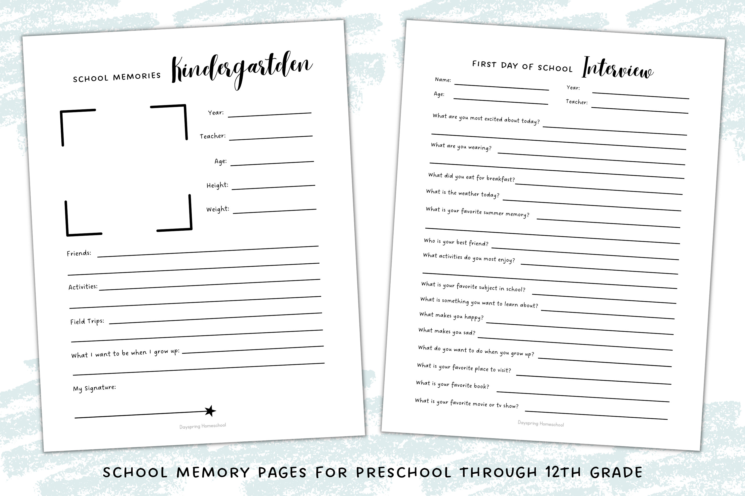 Back to School Activity Bundle | Printable | First Day of School ...