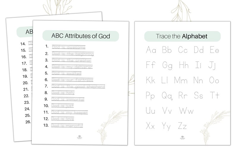 Scripture Copywork | ABC Attributes of God | Handwriting Practice ...