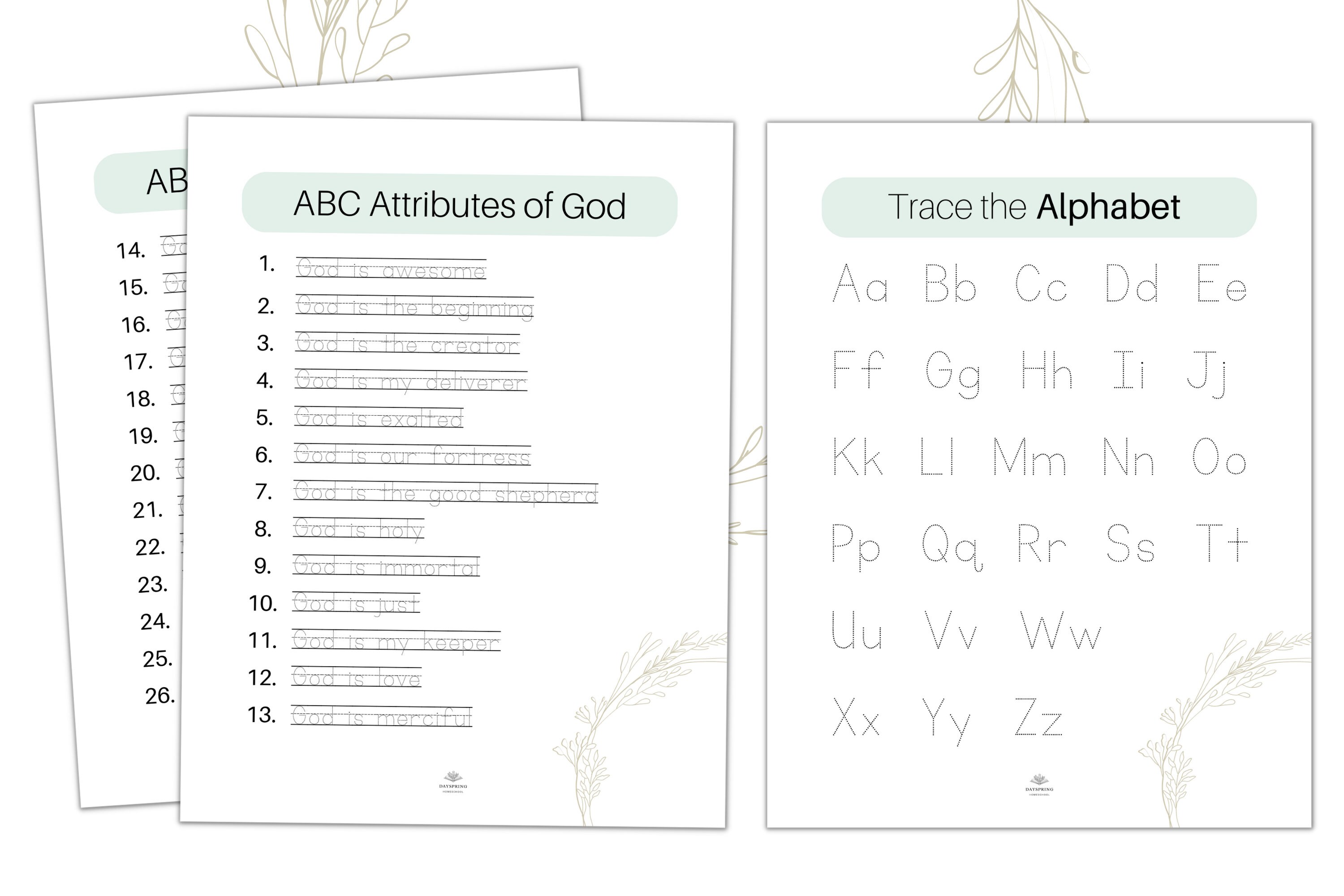 Scripture Copywork | ABC Attributes of God | Handwriting Practice ...