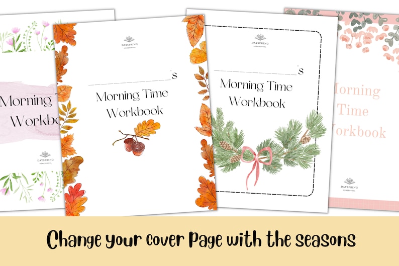 Morning Menu Cover Pages | Printable |homeschool | Morning Time ...