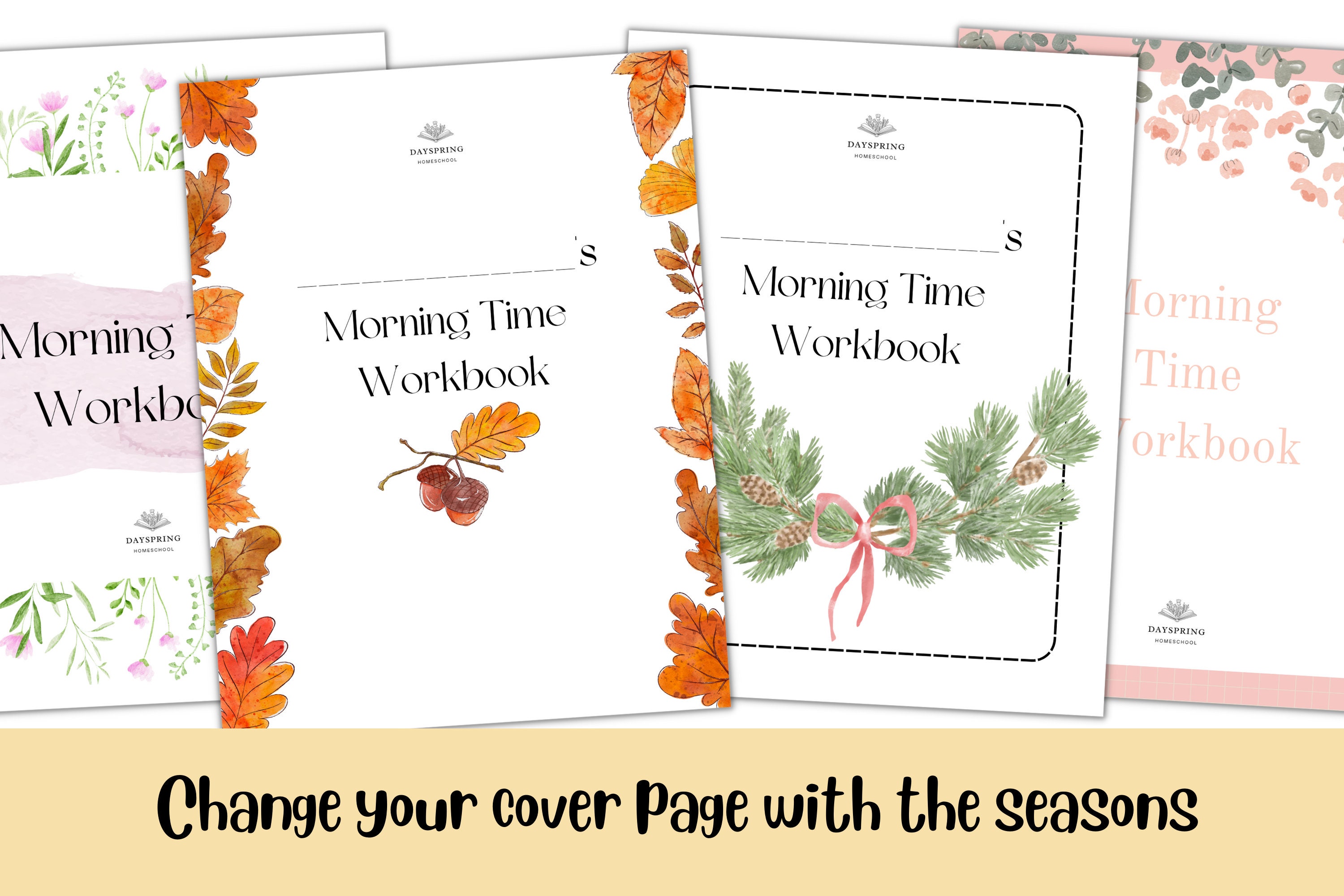 Morning Menu Cover Pages | Printable |homeschool | Morning Time ...