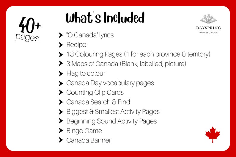 Canada Day Activity Bundle | Preschool | Printable | Unit Study - Etsy
