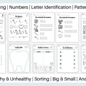 Preschool Dental Health Pack | Printable Worksheets | Homeschool ...
