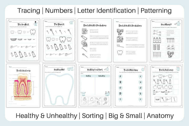 Preschool Dental Health Pack | Printable Worksheets | Homeschool ...