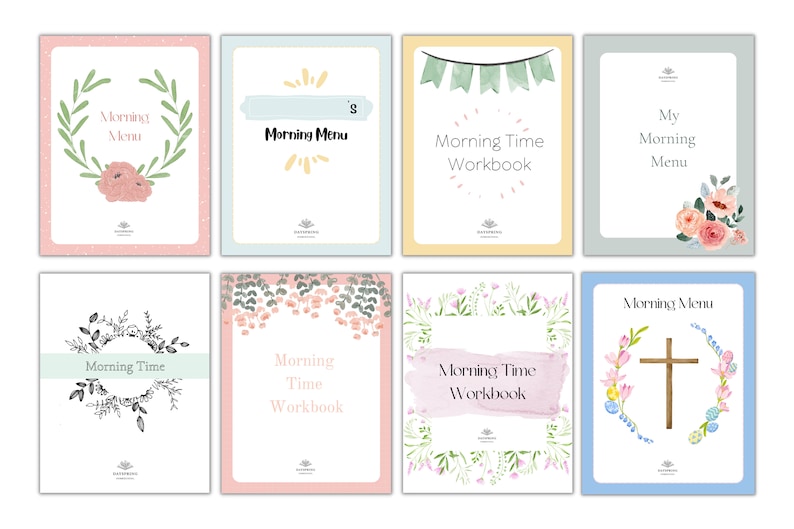 Morning Menu Cover Pages | Printable |homeschool | Morning Time ...