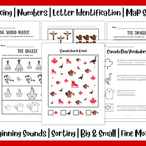 Canada Day Activity Bundle | Preschool | Printable | Unit Study - Etsy