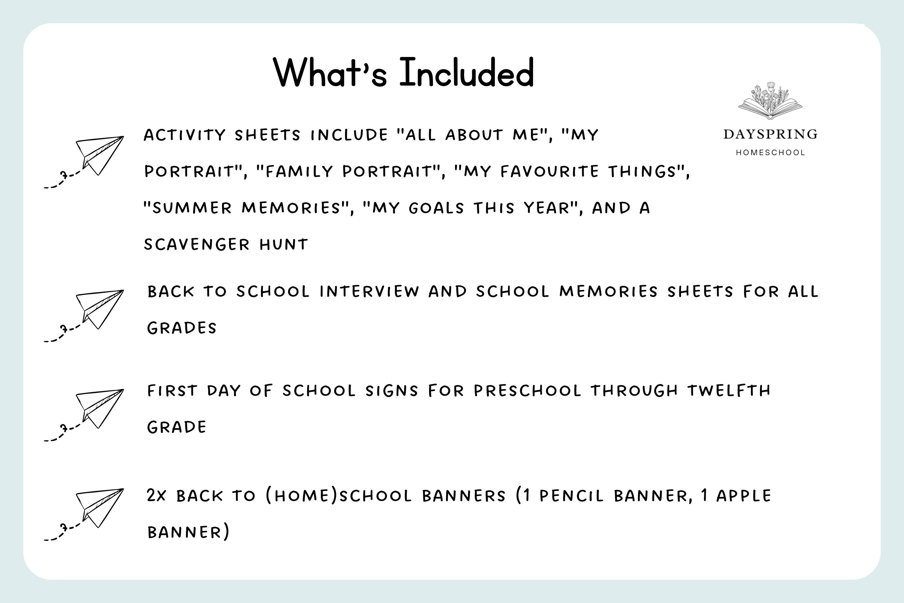 Back to School Activity Bundle | Printable First Day Signs (digital ...