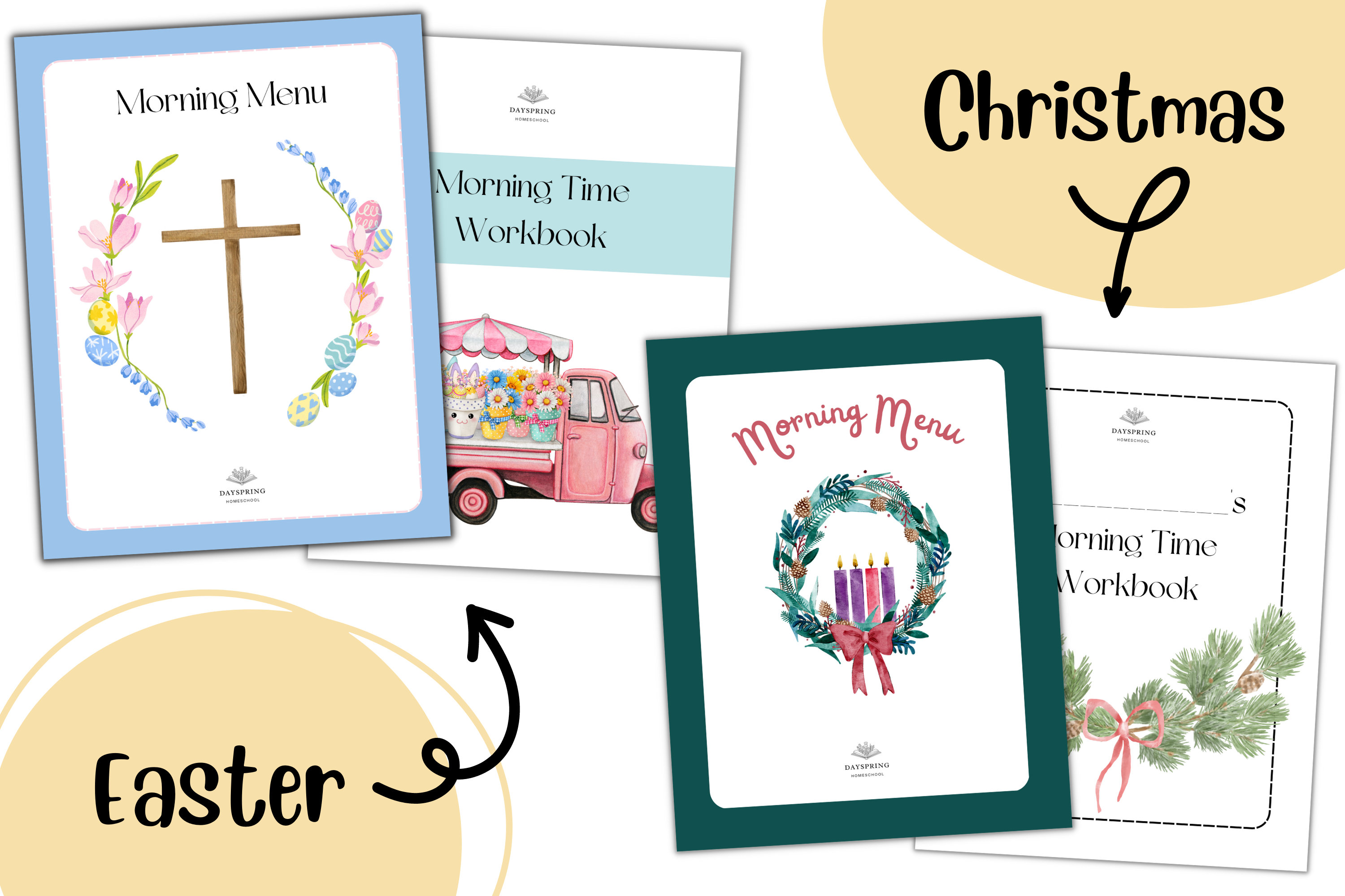 Morning Menu Cover Pages | Printable |homeschool | Morning Time ...