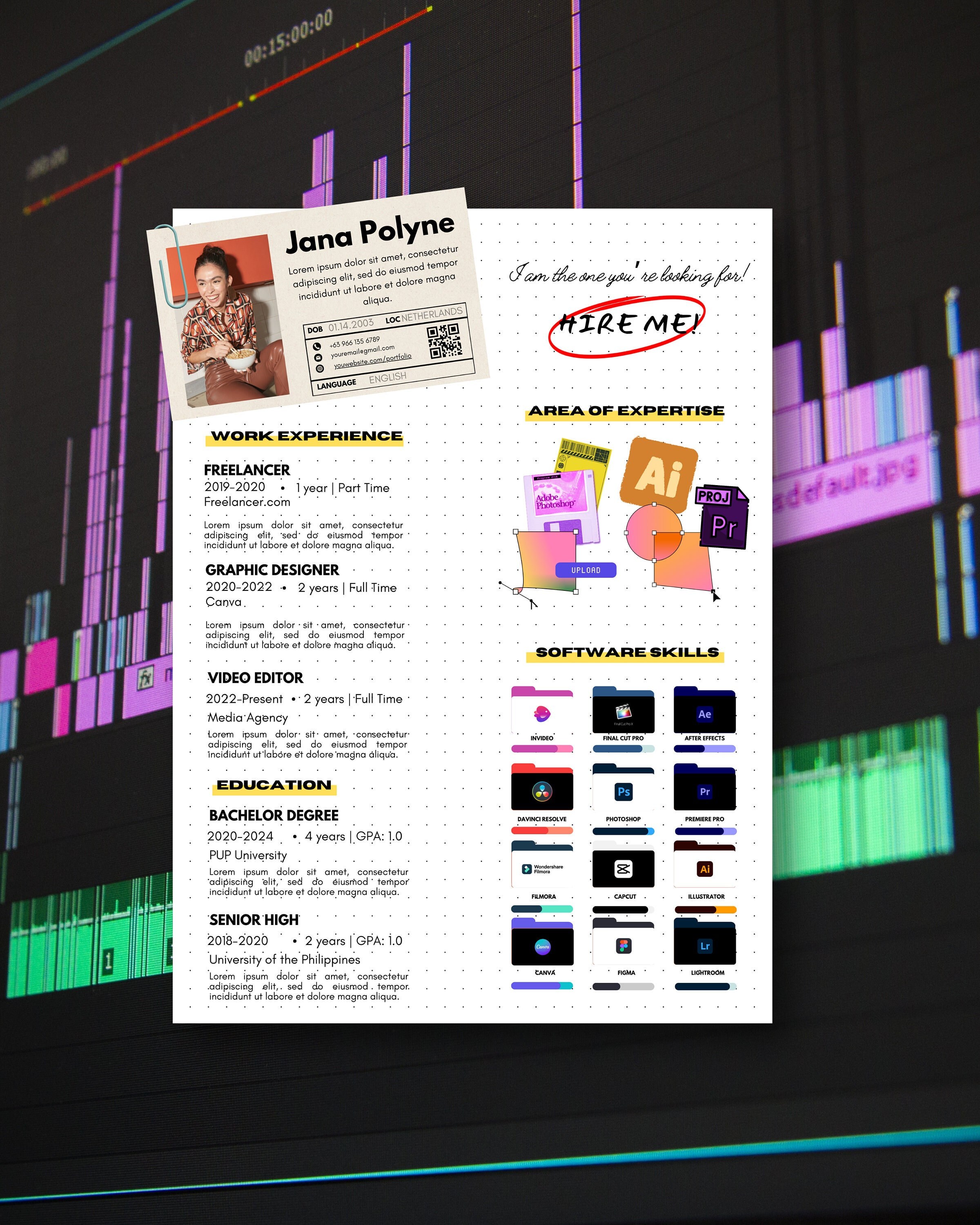 Creative Resume Template / Canva Resume Template - Etsy