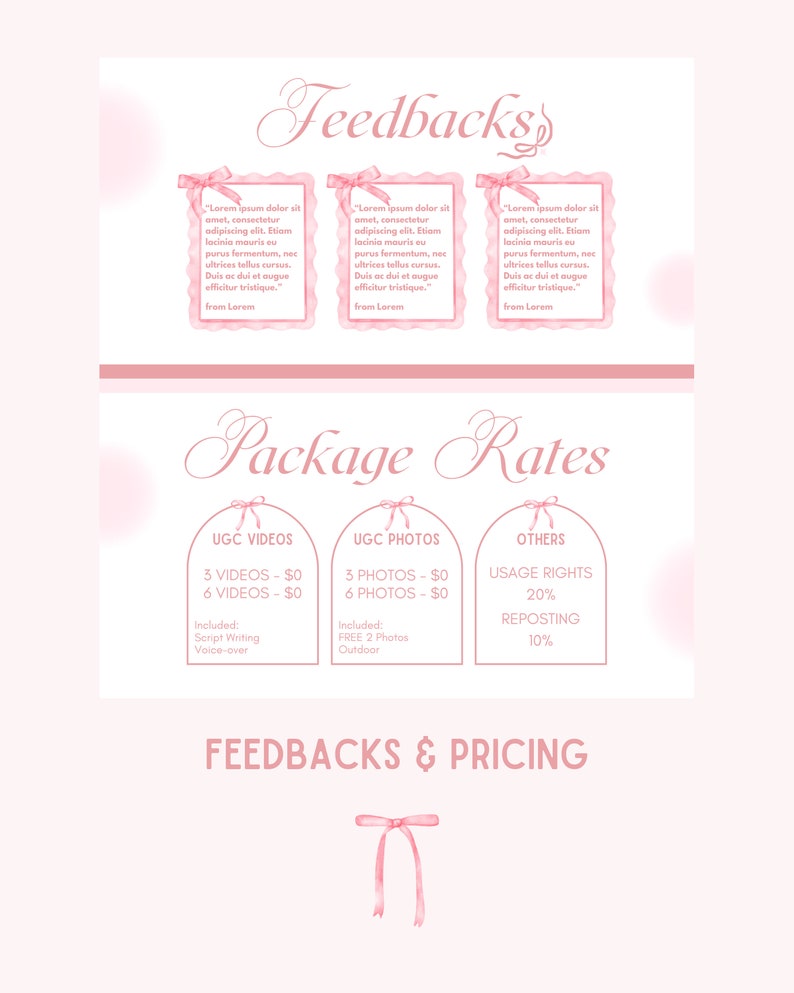 UGC Creator Portfolio Website Design / Coquette or Pink Website Design ...