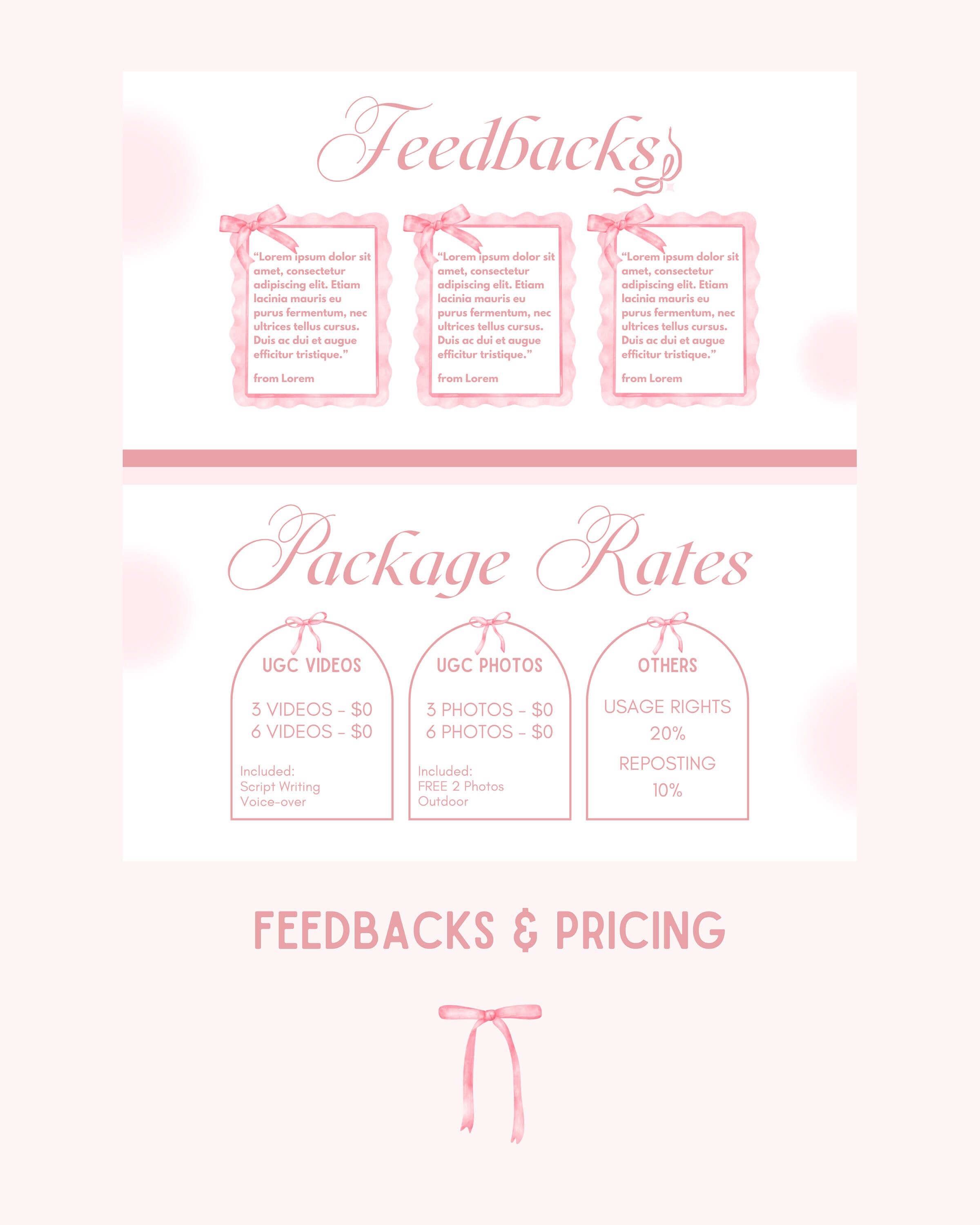 UGC Creator Portfolio Website Design / Coquette or Pink Website Design ...