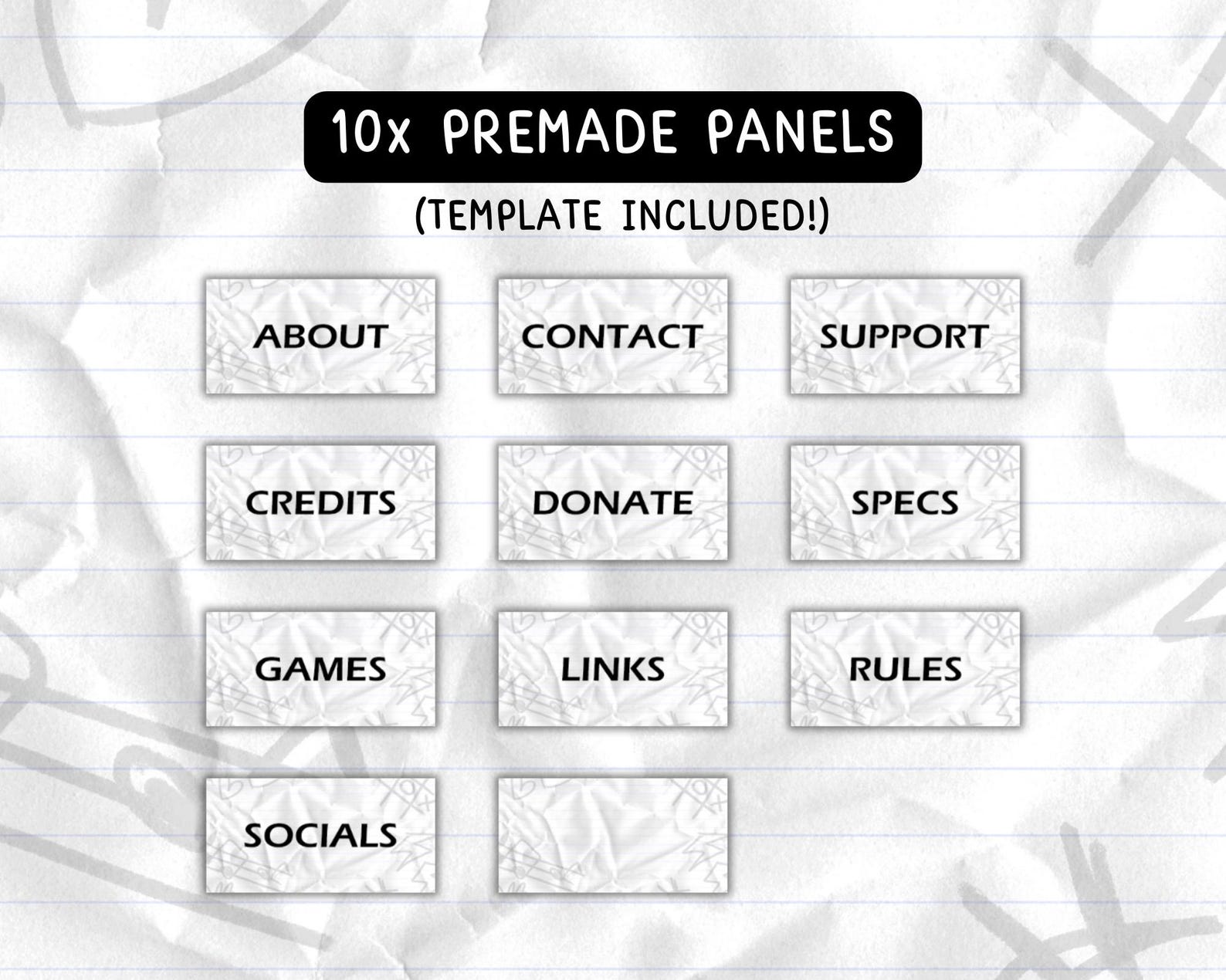 Paper Doodle Animated Stream Pack | Twitch OBS Overlay Streaming Bundle ...