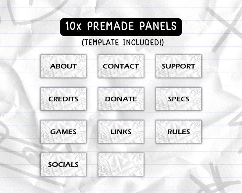 Paper Doodle Animated Stream Pack | Twitch OBS Overlay Streaming Bundle ...
