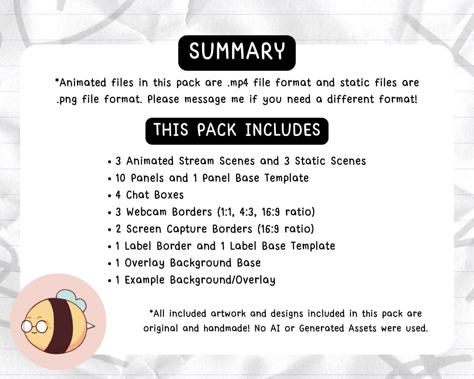 Paper Doodle Animated Stream Pack | Twitch OBS Overlay Streaming Bundle ...