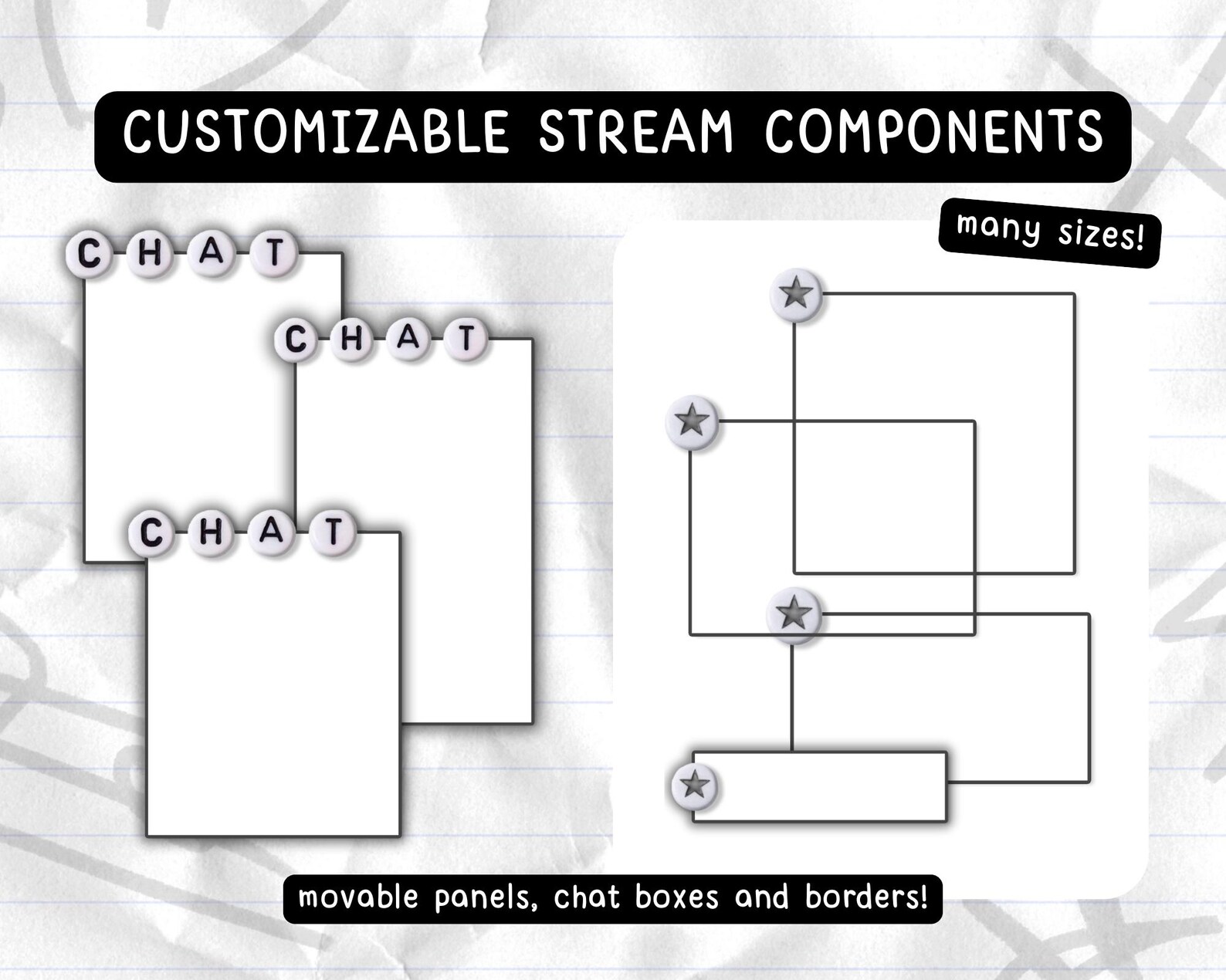 Paper Doodle Animated Stream Pack | Twitch OBS Overlay Streaming Bundle ...