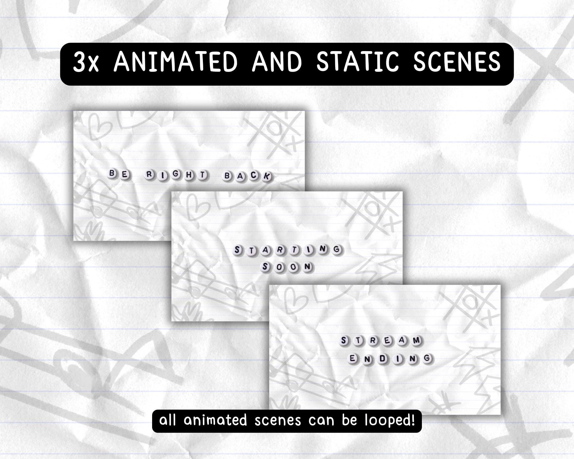 Paper Doodle Animated Stream Pack | Twitch OBS Overlay Streaming Bundle ...