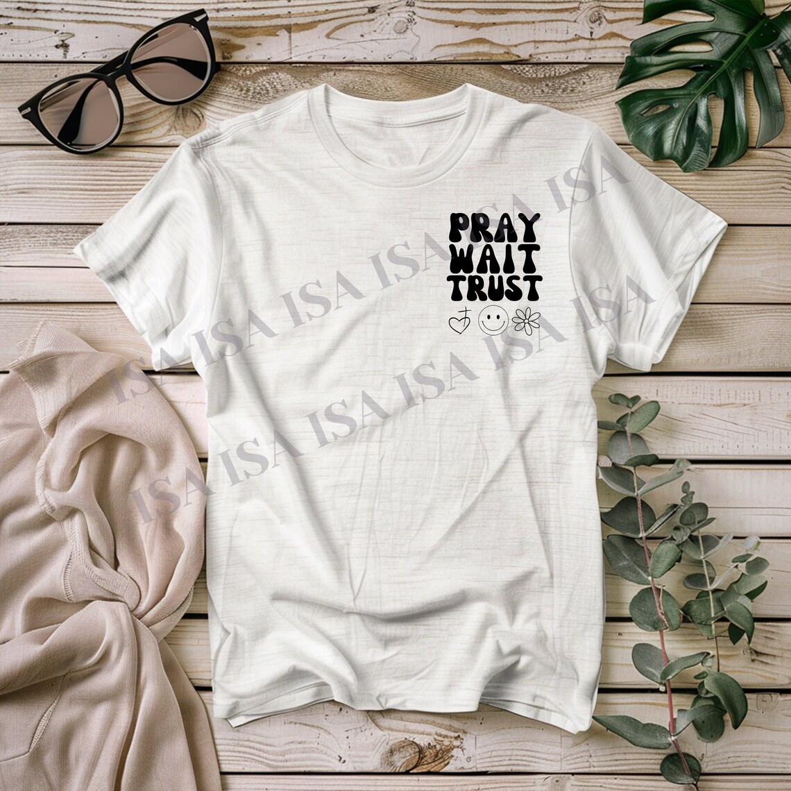 Pray Wait Trust Svg Bible Verse Svg Cutfile Retro Christian Svg - Etsy