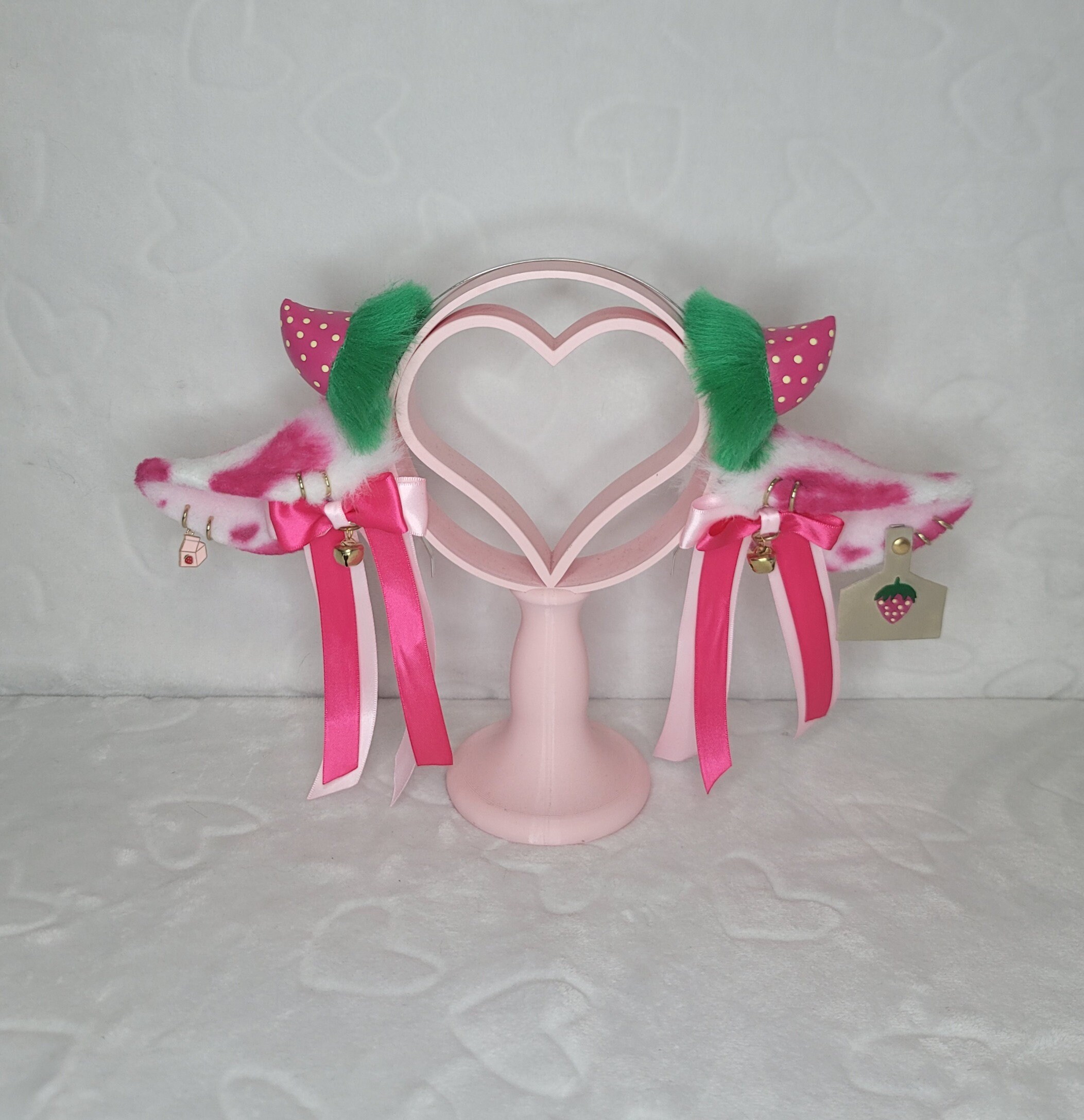 Strawberry Cow Ears Strawberry Cow Tail Strawberry Cow Cosplay