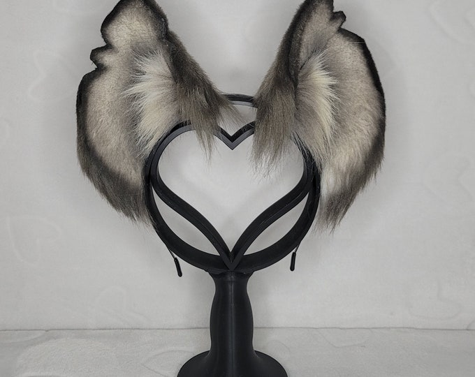 Dark Grey Hyena, Hyena Ears, Handmade Ears, Ears on Headband, Faux Fur ...